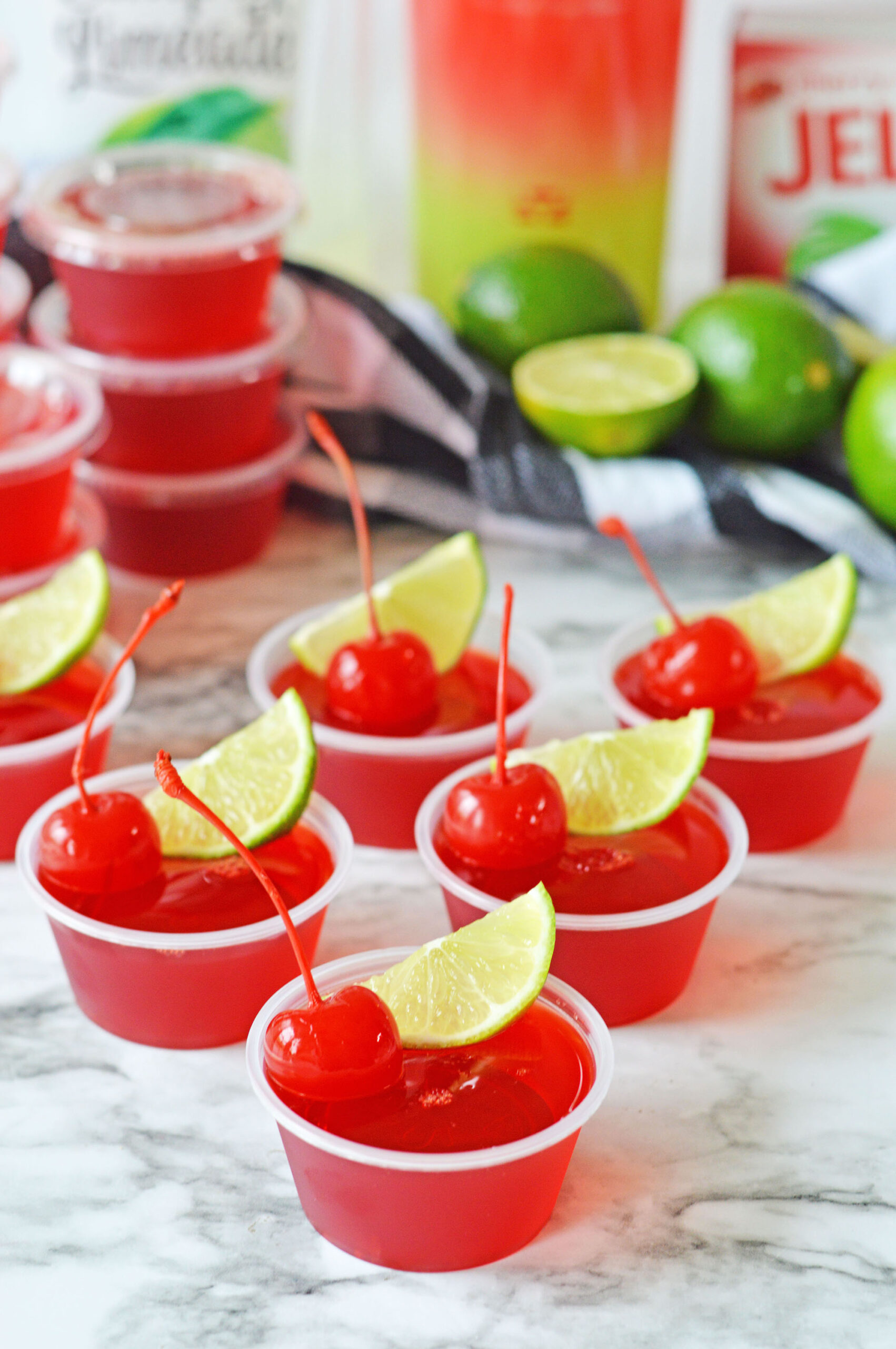 Cherry Limeade Jello Shots