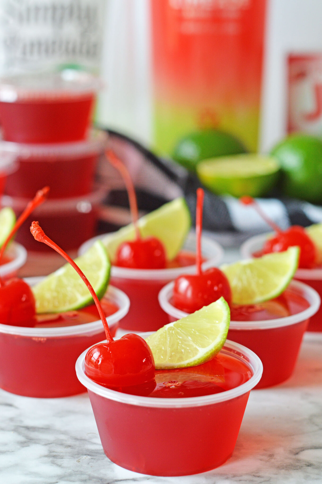 Cherry Limeade Jello Shots